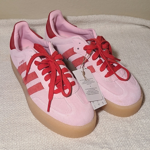 adidas | Shoes | Nwt Adidas Womens Pink And Red Samba Sneakers | Poshmark